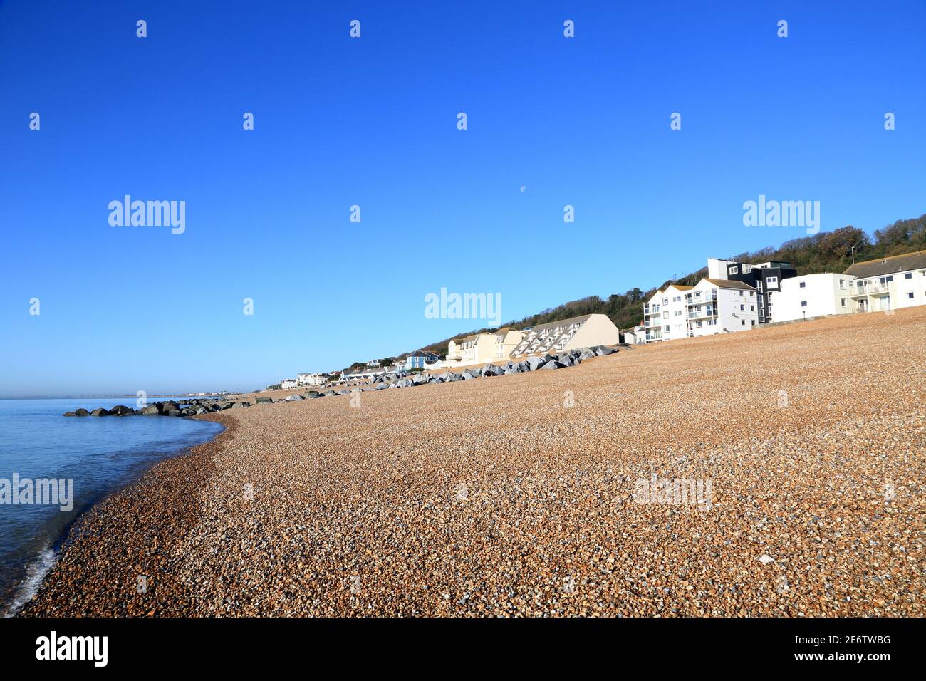 Shingle beach at Sandgate, Folkestone, Kent, England, United Kingdom ...