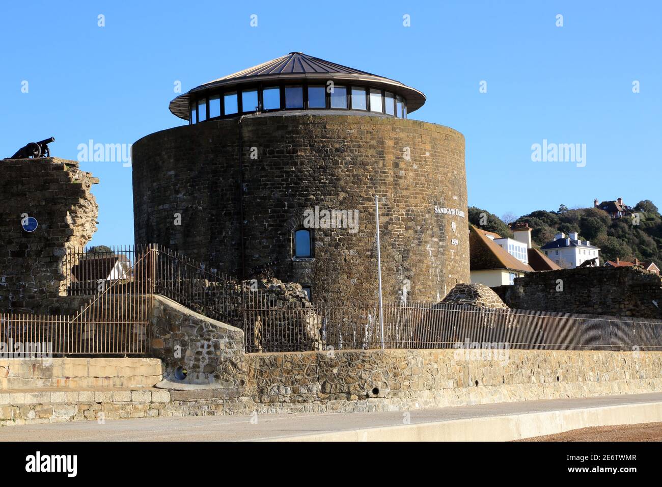 Sandgate Castle from Marine Walk and the beach, Sandgate, Folkestone ...