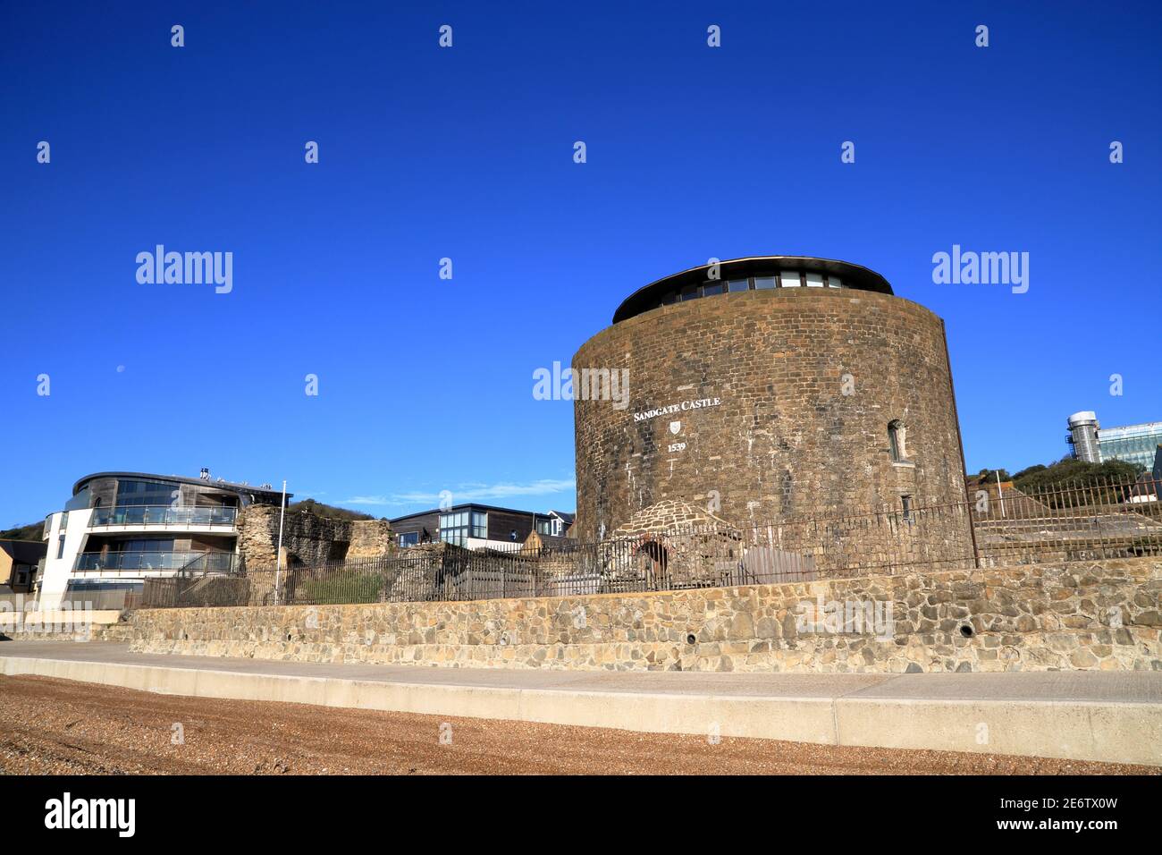 Sandgate Castle and Marine Walk from the beach, Sandgate, Folkestone ...