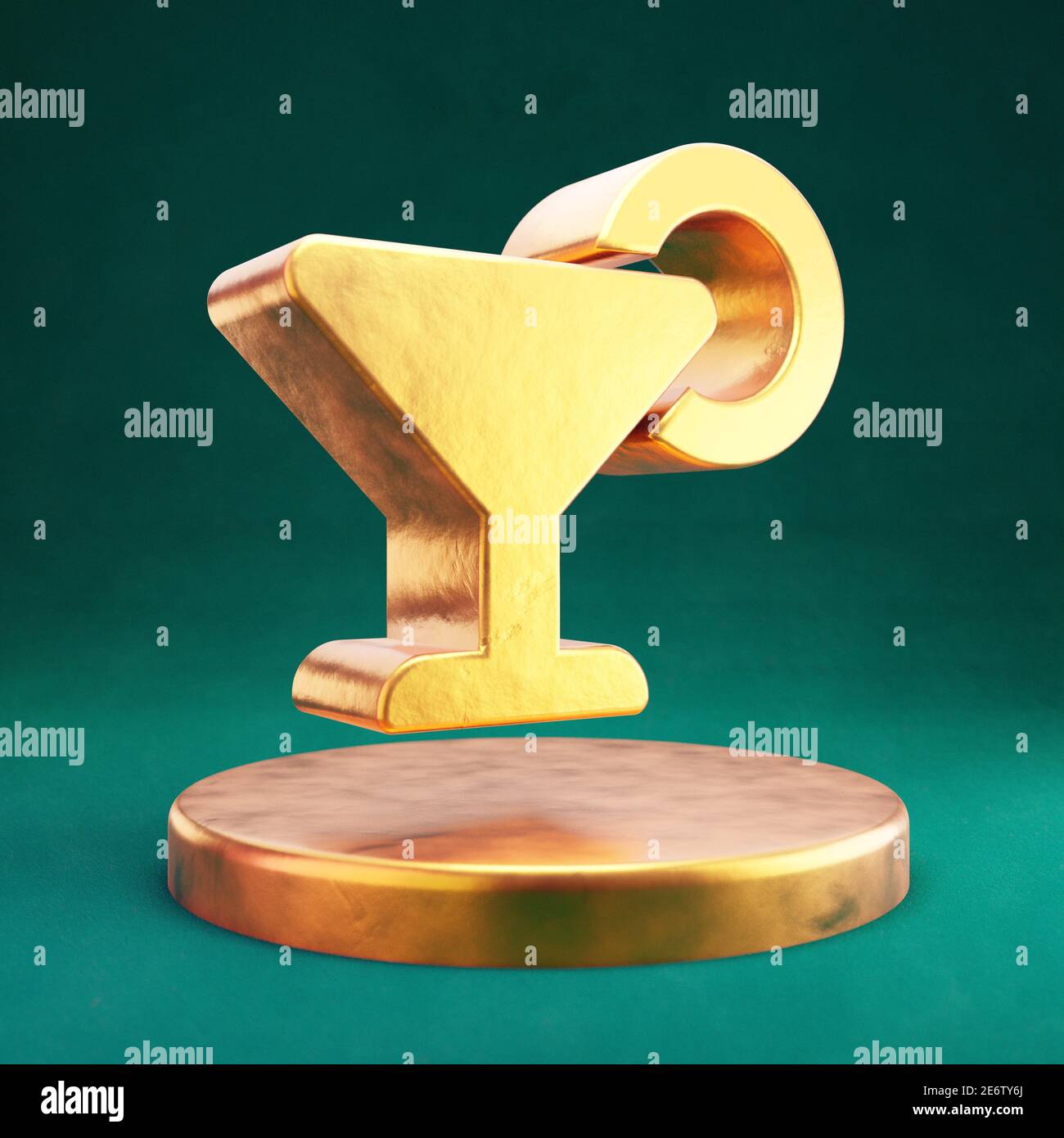 Cocktail icon. Fortuna Gold Cocktail symbol with Tidewater Green ...