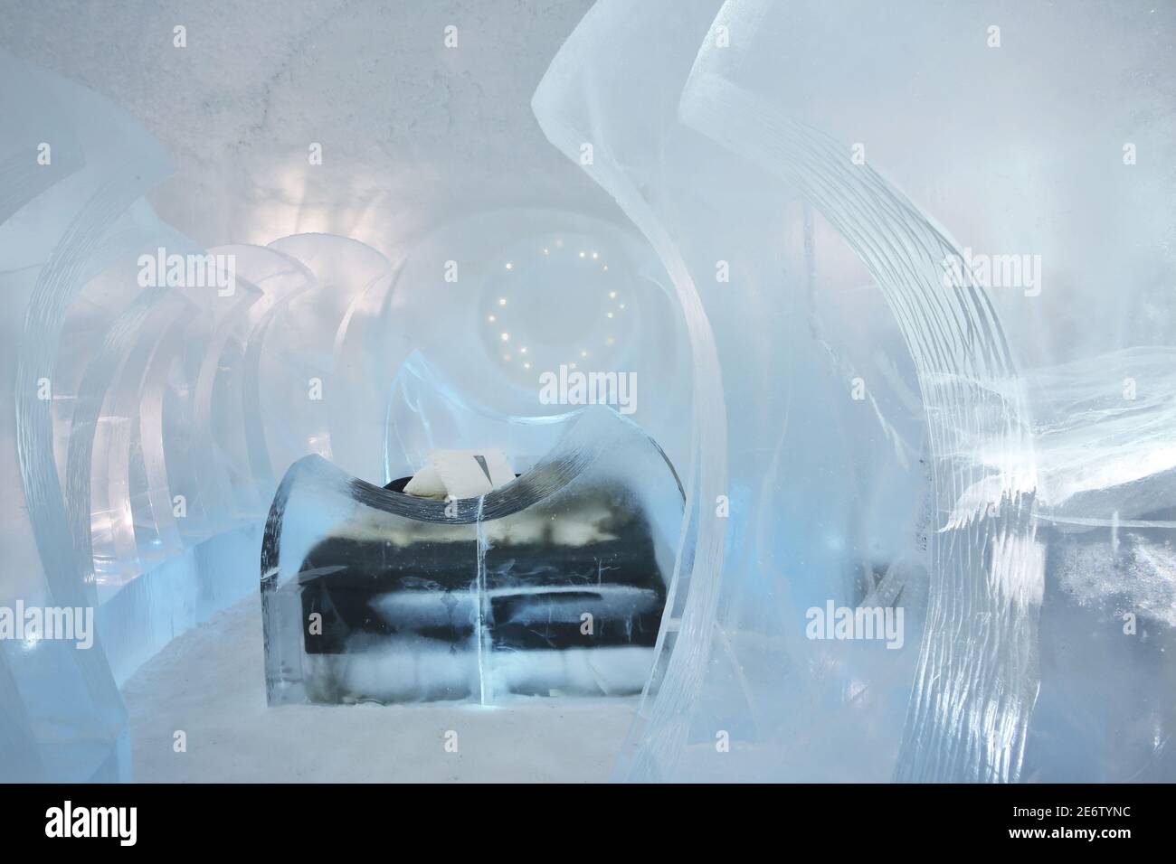 Sweden, Lapland, Norrbotten County, Jukkasj?rvi, suite decorated with ...