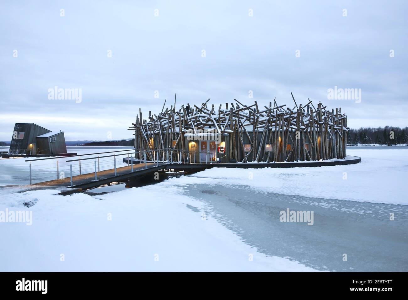 Sweden, Lapland, Norrbotten County, Harads, Arctic bath hotel and its ...