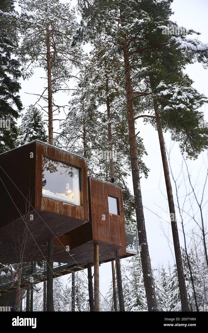 Sweden, Lapland, Norrbotten County, Harads, The Cabin, one of the ...