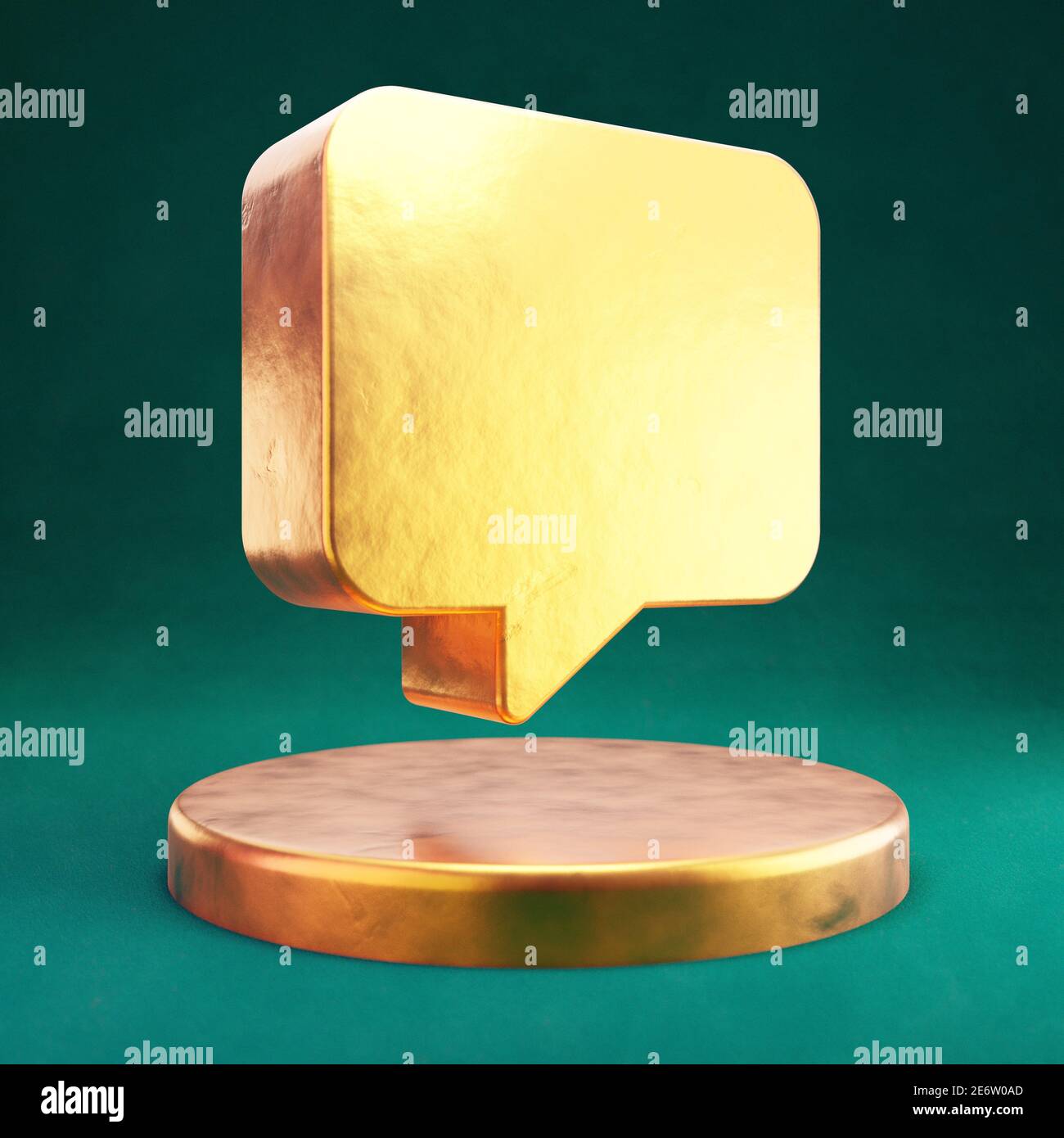 Comment icon. Fortuna Gold Comment symbol with Tidewater Green ...