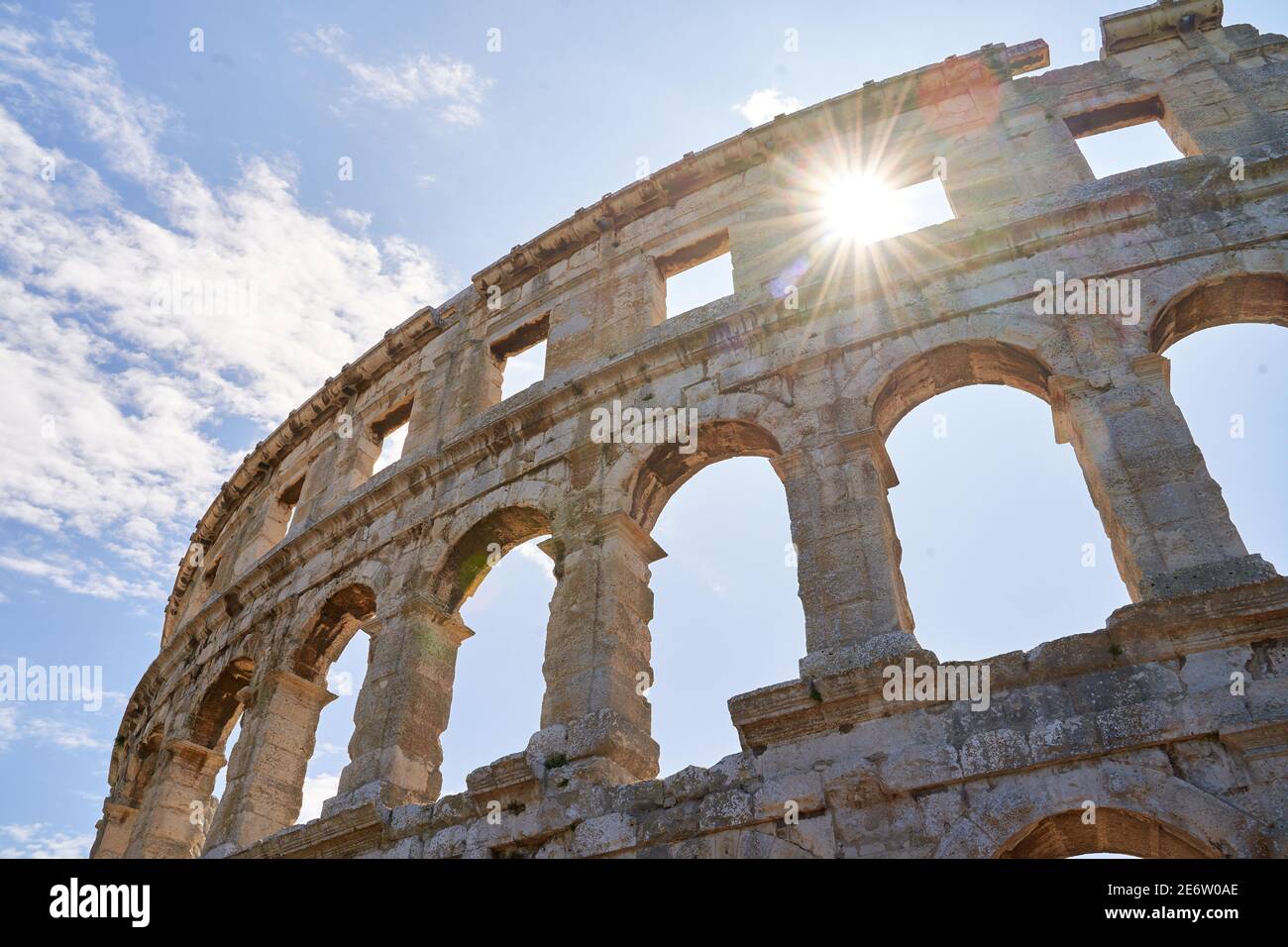 Ancient Roman amphitheater arena ruins in Pula, Croatia Stock Photo - Alamy