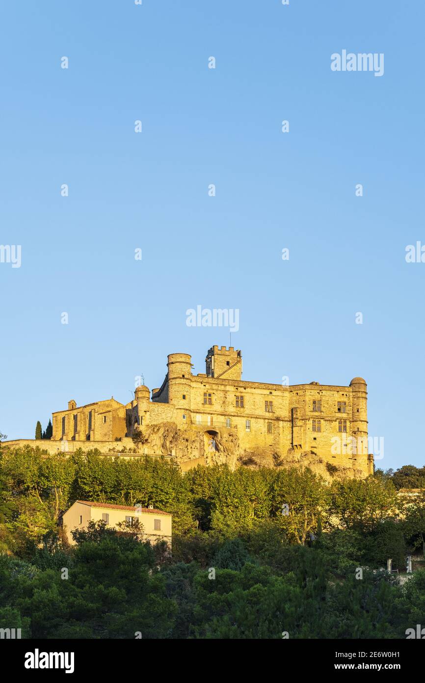 France, Vaucluse, Le Barroux, the 12th century castle dominates the ...