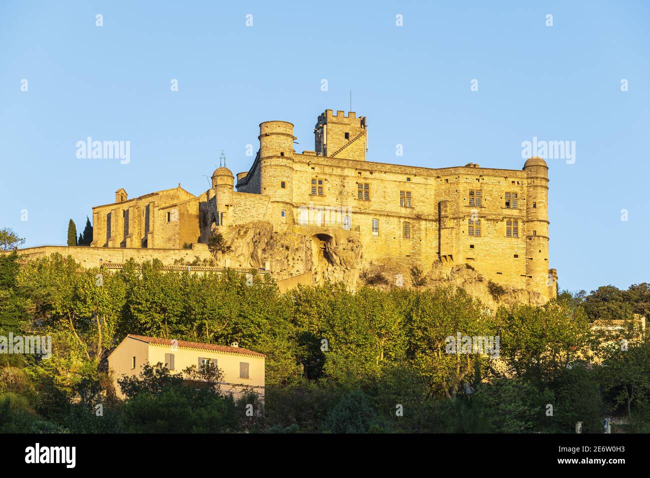 France, Vaucluse, Le Barroux, the 12th century castle dominates the ...