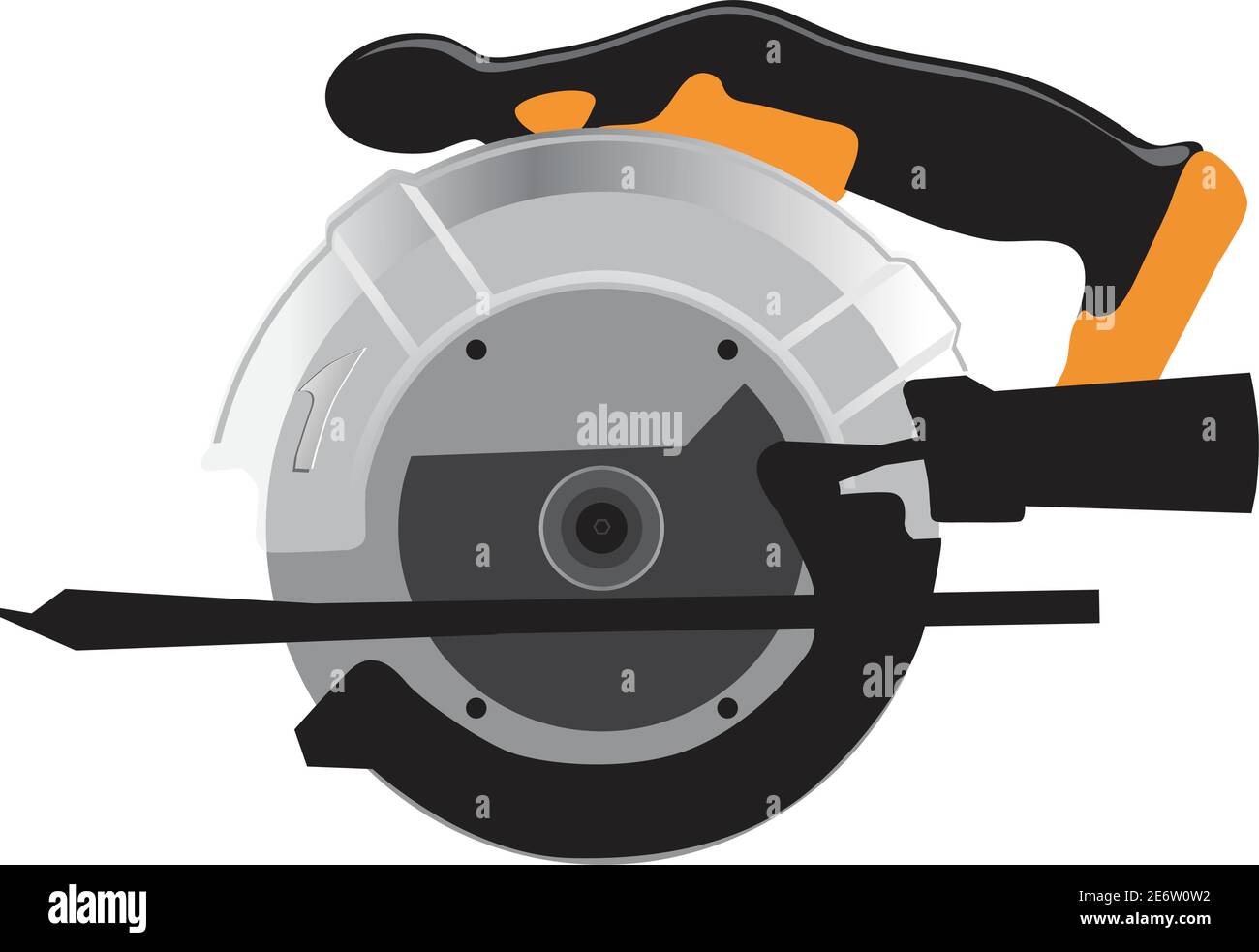 Circular saw realistic vector color illustration isolated on white ...
