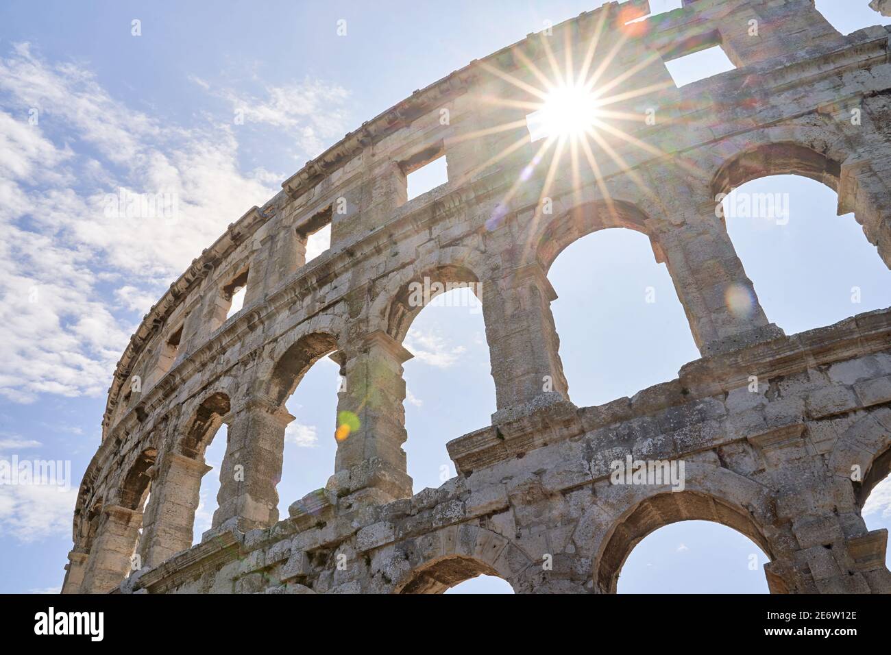 Ancient Roman amphitheater arena ruins in Pula, Croatia Stock Photo - Alamy