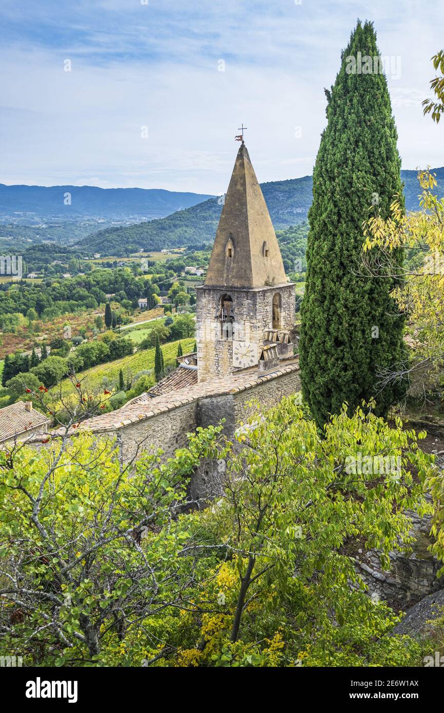 France, Vaucluse, medieval village of Crestet, 9th century Saint ...