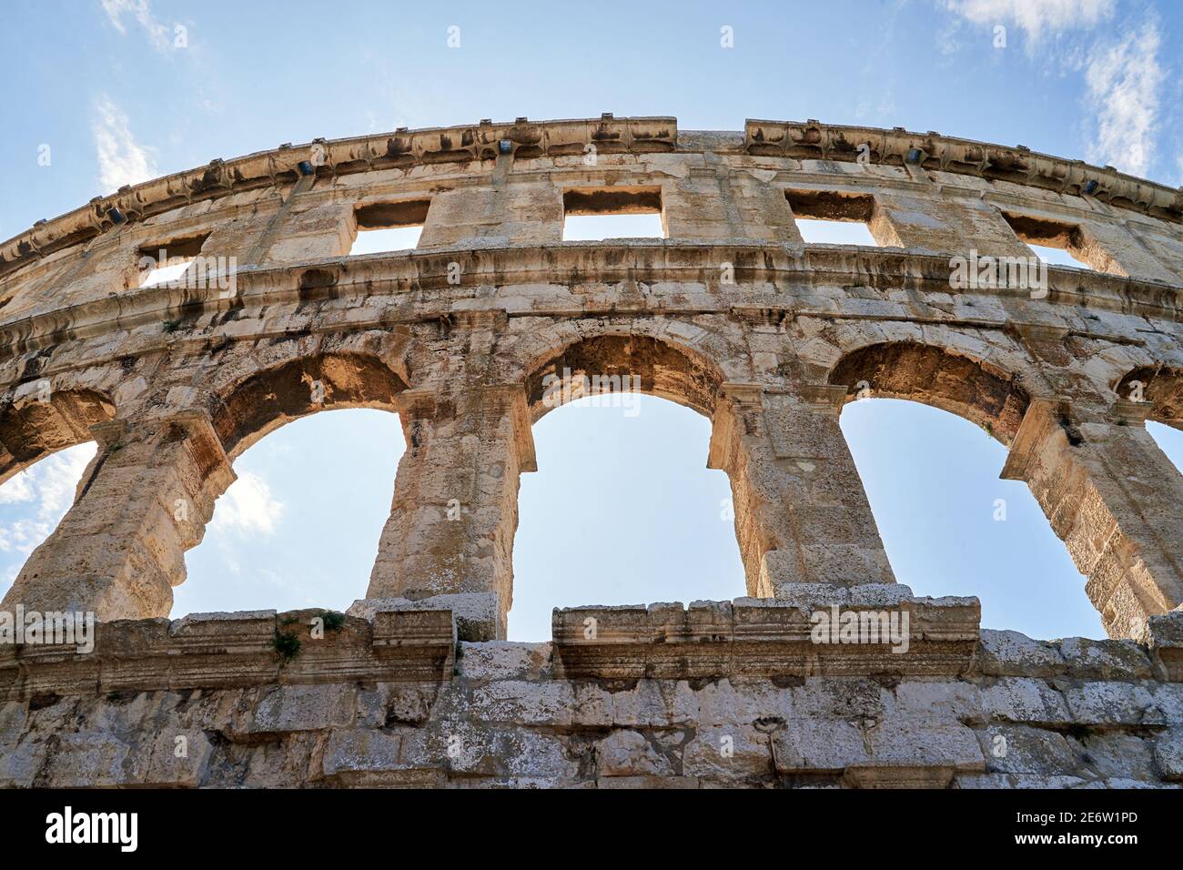 Ancient Roman amphitheater arena ruins in Pula, Croatia Stock Photo - Alamy