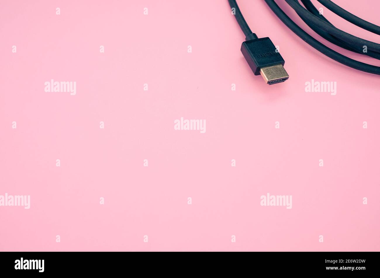 Closeup shot of HDMI cable isolated on a pink background Stock Photo ...