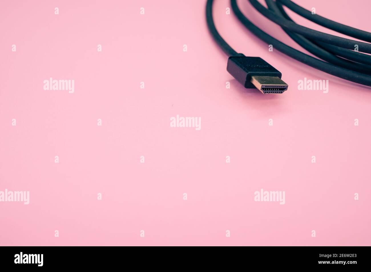 Closeup shot of HDMI cable isolated on a pink background Stock Photo ...