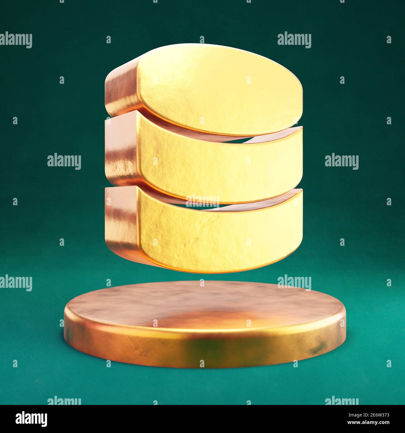 Database icon. Fortuna Gold Database symbol on golden podium Stock ...