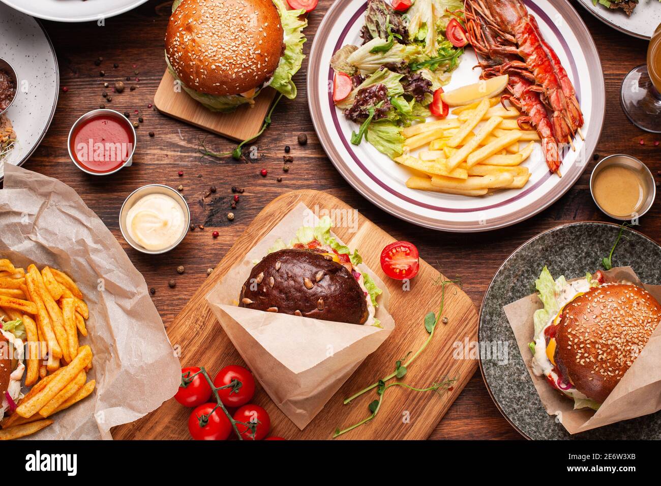 Fast food table hi-res stock photography and images - Alamy