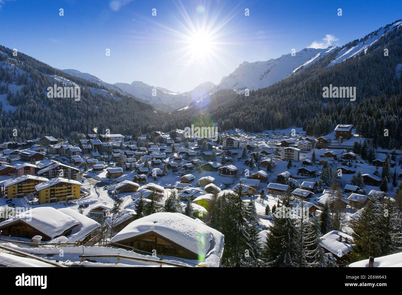 Morgins village ski resort hi-res stock photography and images - Alamy