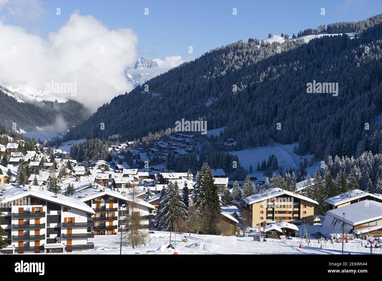 Morgins resort ski hi-res stock photography and images - Alamy
