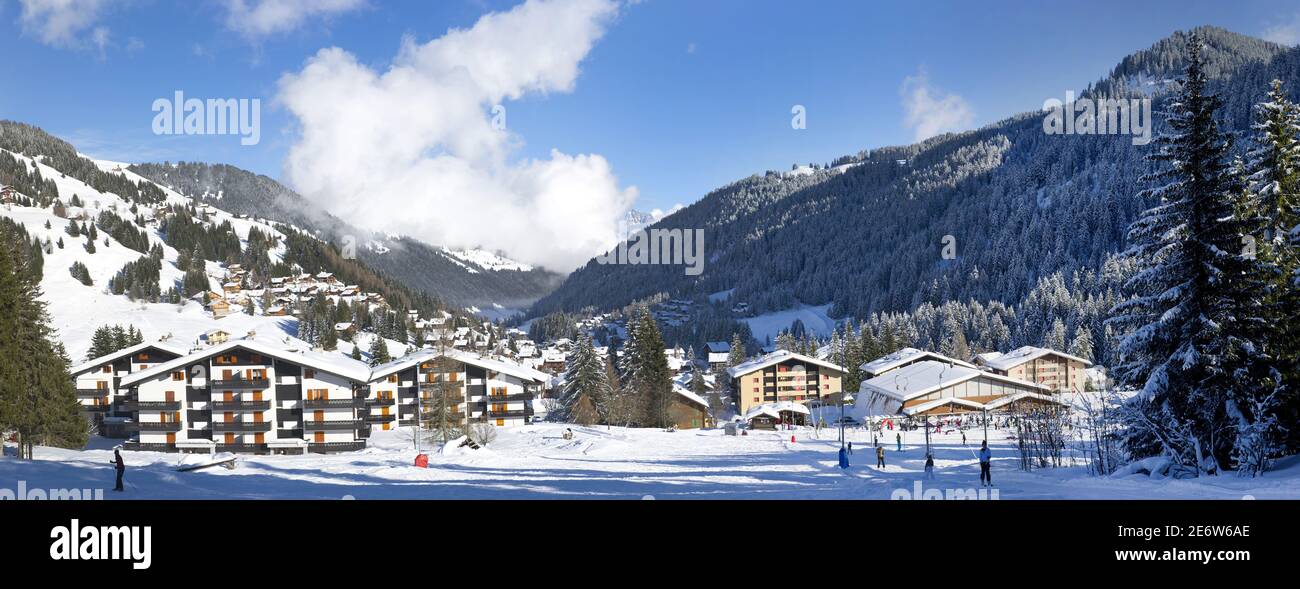 Morgins village ski resort hi-res stock photography and images - Alamy