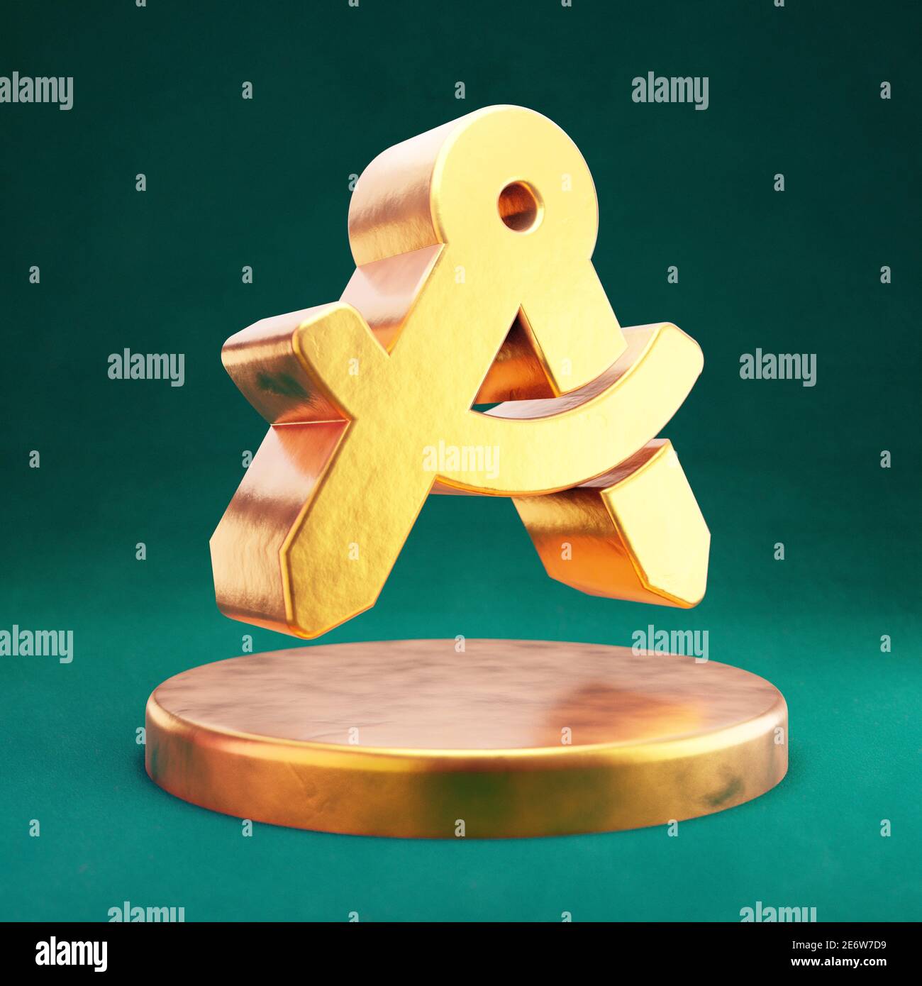 Drafting Compass icon. Fortuna Gold Drafting Compass symbol on golden ...