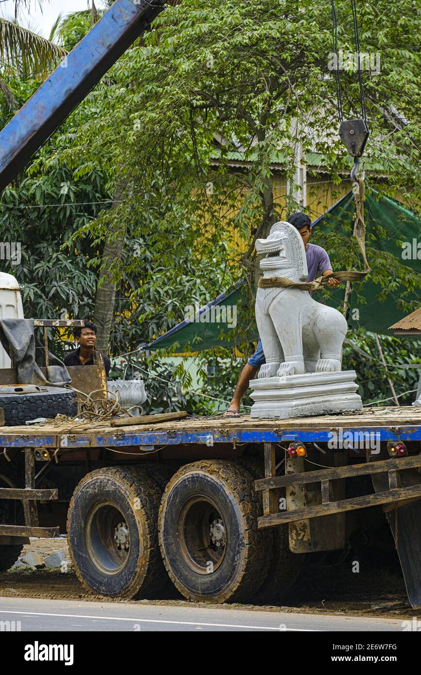 Cambodia, handicraft, stone sculpture of a Buddha Stock Photo - Alamy