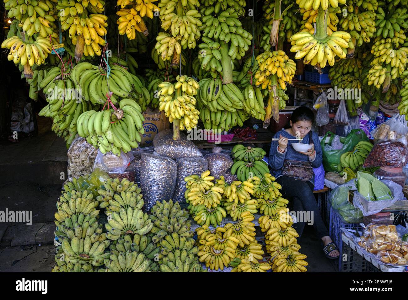Cambodia, Kompong Thom province, Kompong Thom or Kampong Thom Stock ...