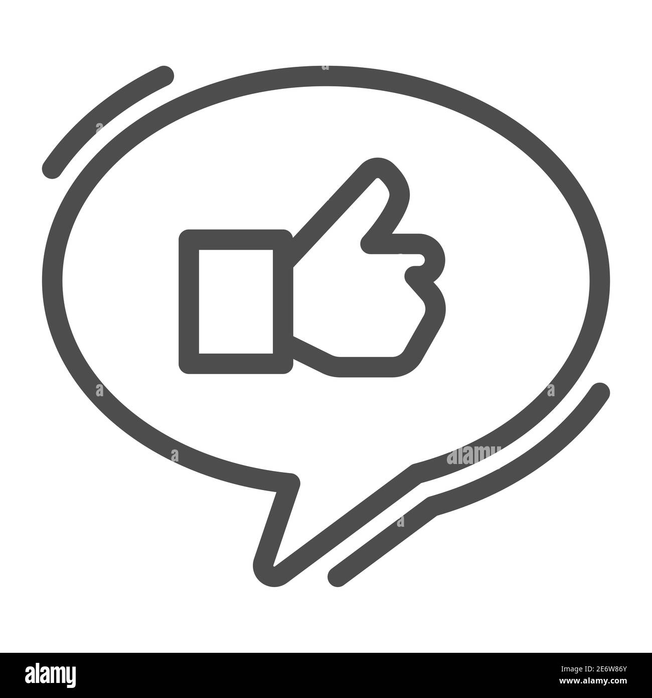 Ok gesture in chat bubble line icon, hand gestures concept, Thumbs up ...