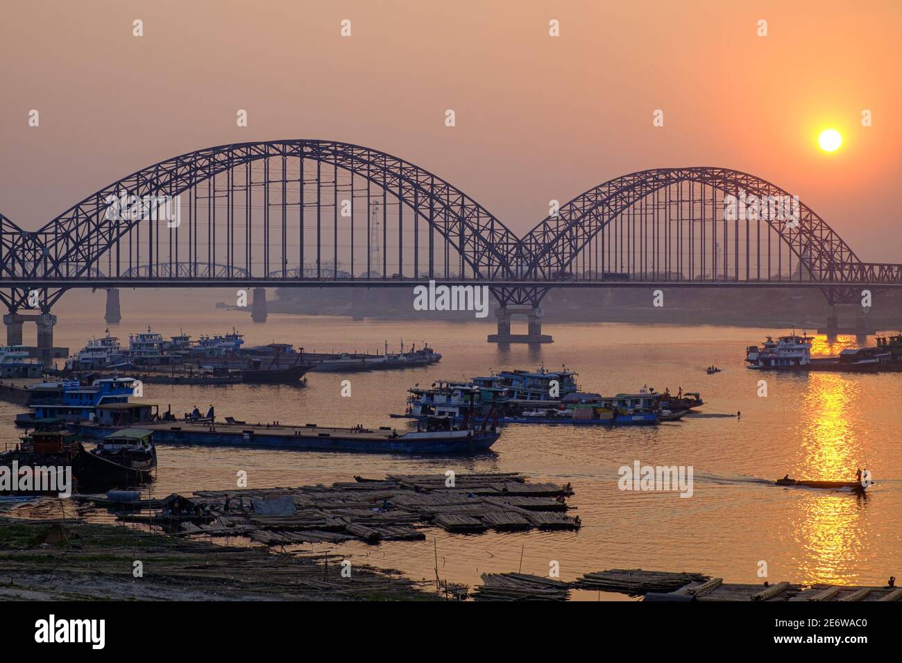 Myanmar (Burma), Mandalay, old city of Sagaing, on the banks of the ...