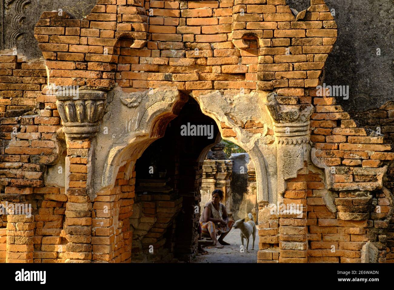 Myanmar (Burma), Inwa, old capital near Mandalay, Buddha statue Stock ...