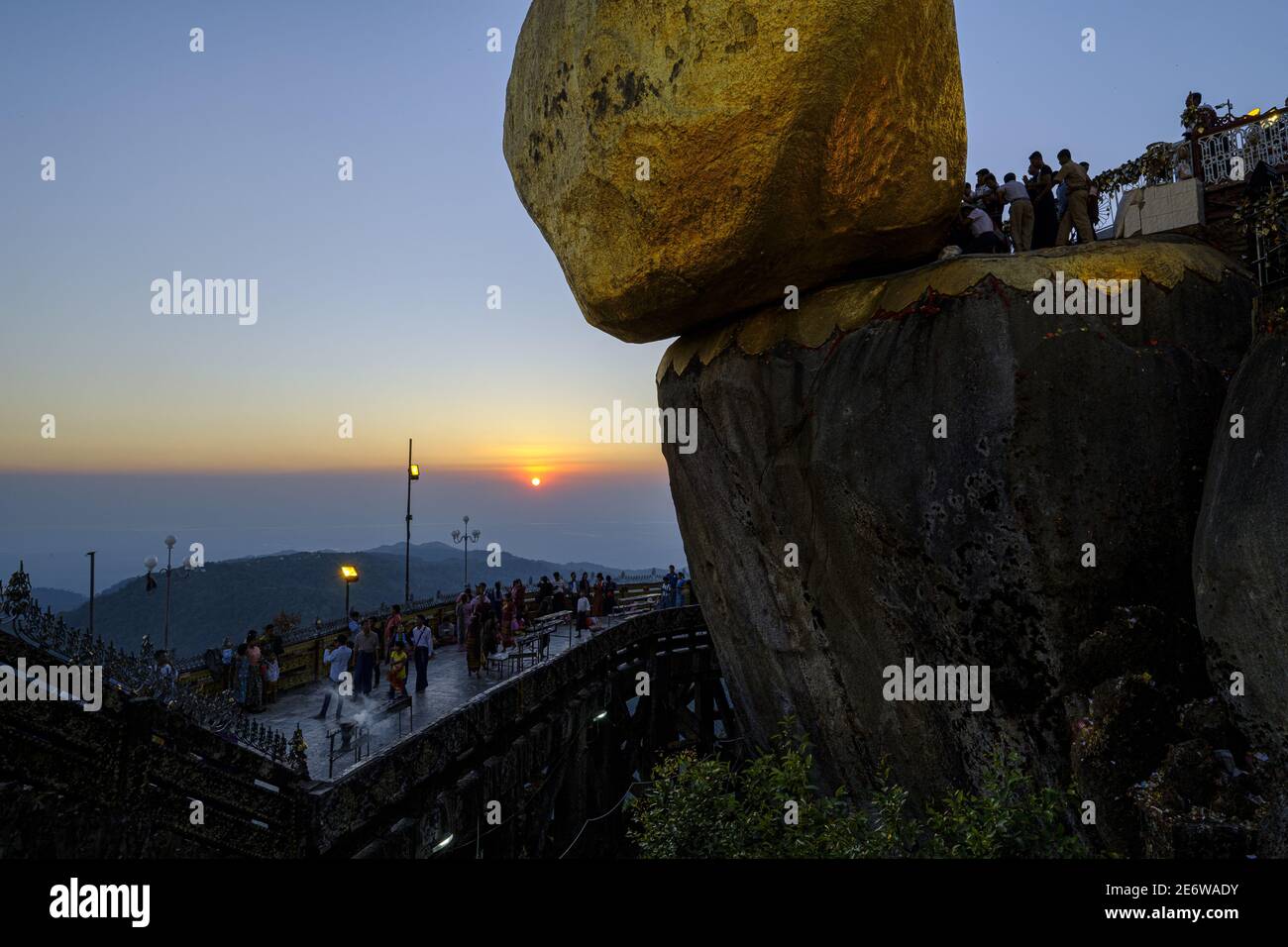 Myanmar (Burma), M?n State, Kyaiktiyo or Kyaik-Hti-Yo pagoda, the ...