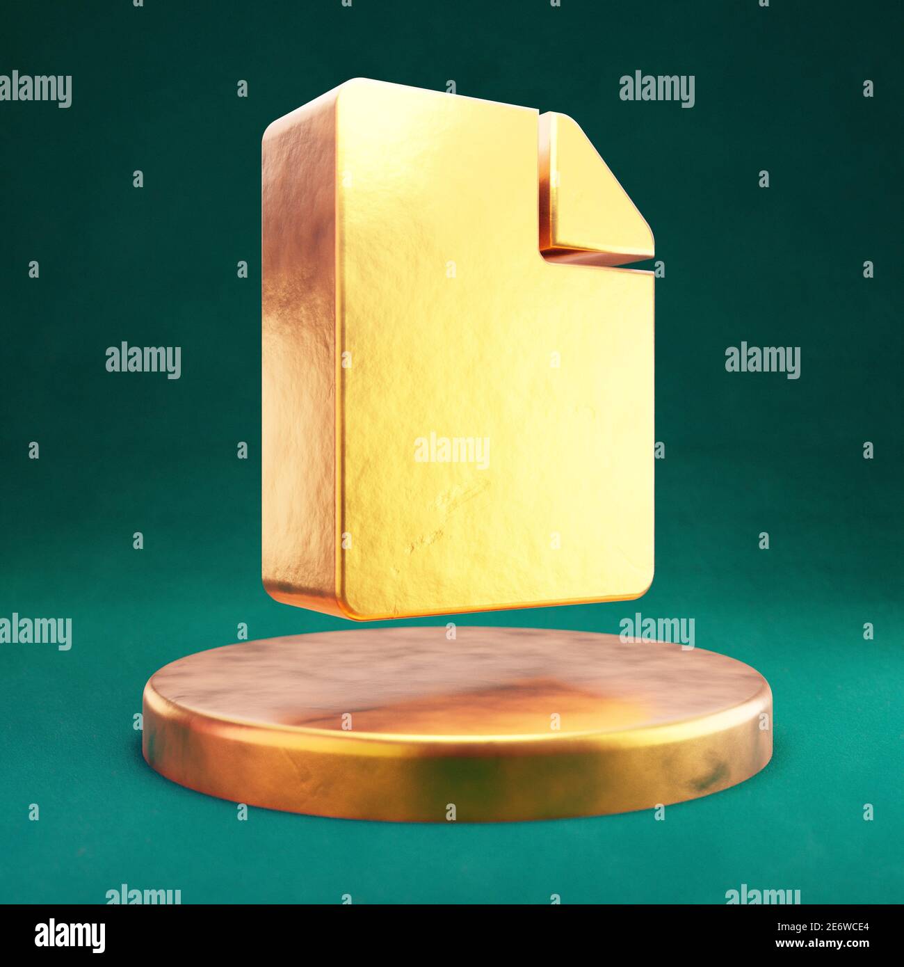 File icon. Fortuna Gold File symbol on golden podium Stock Photo - Alamy