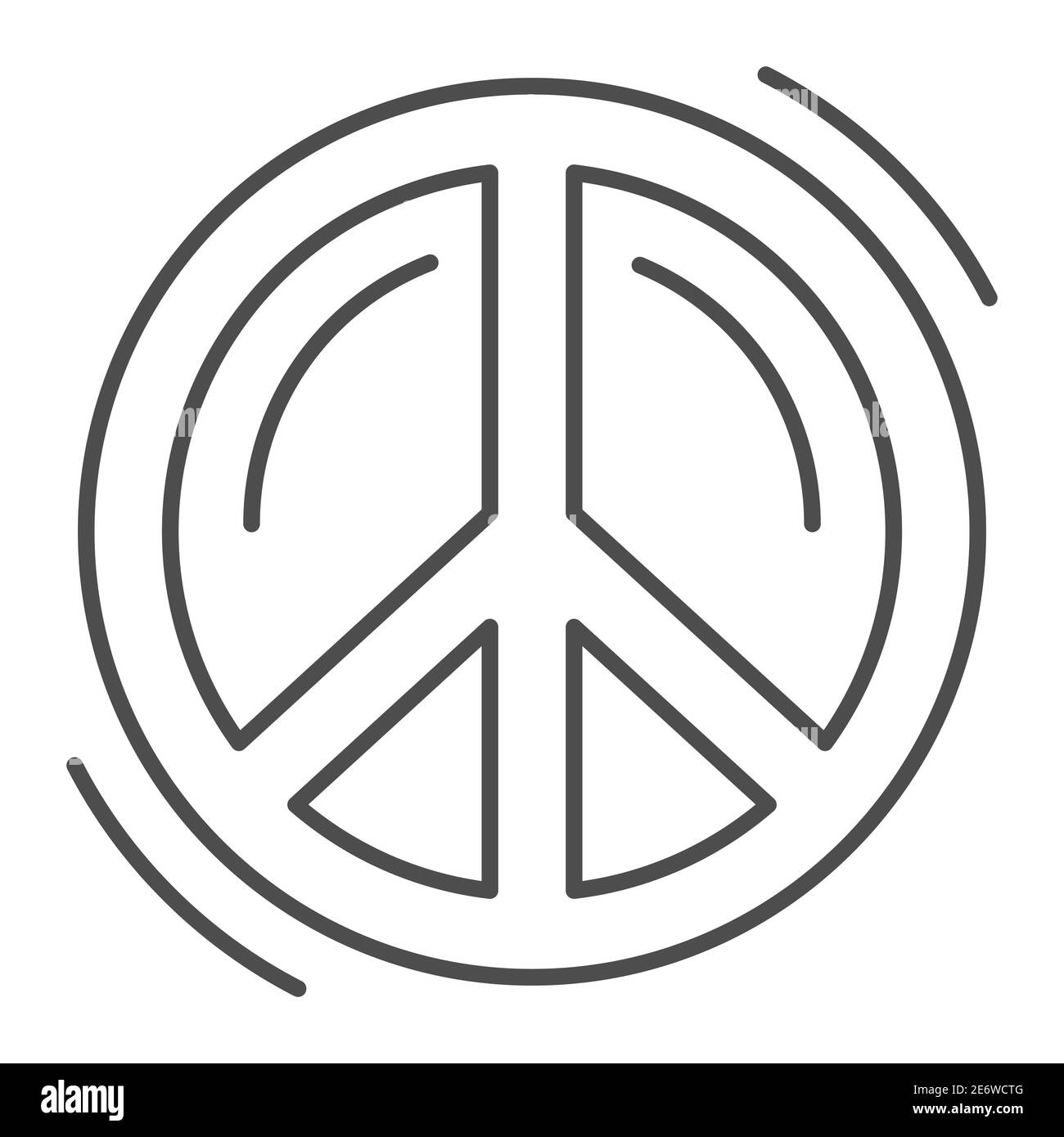 Pacifist symbol thin line icon, Human rights and tolerance concept ...