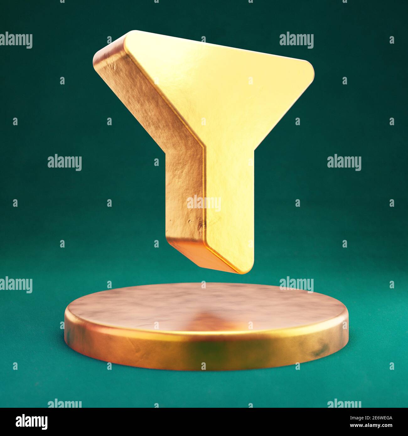Filter icon. Fortuna Gold Filter symbol on golden podium Stock Photo ...