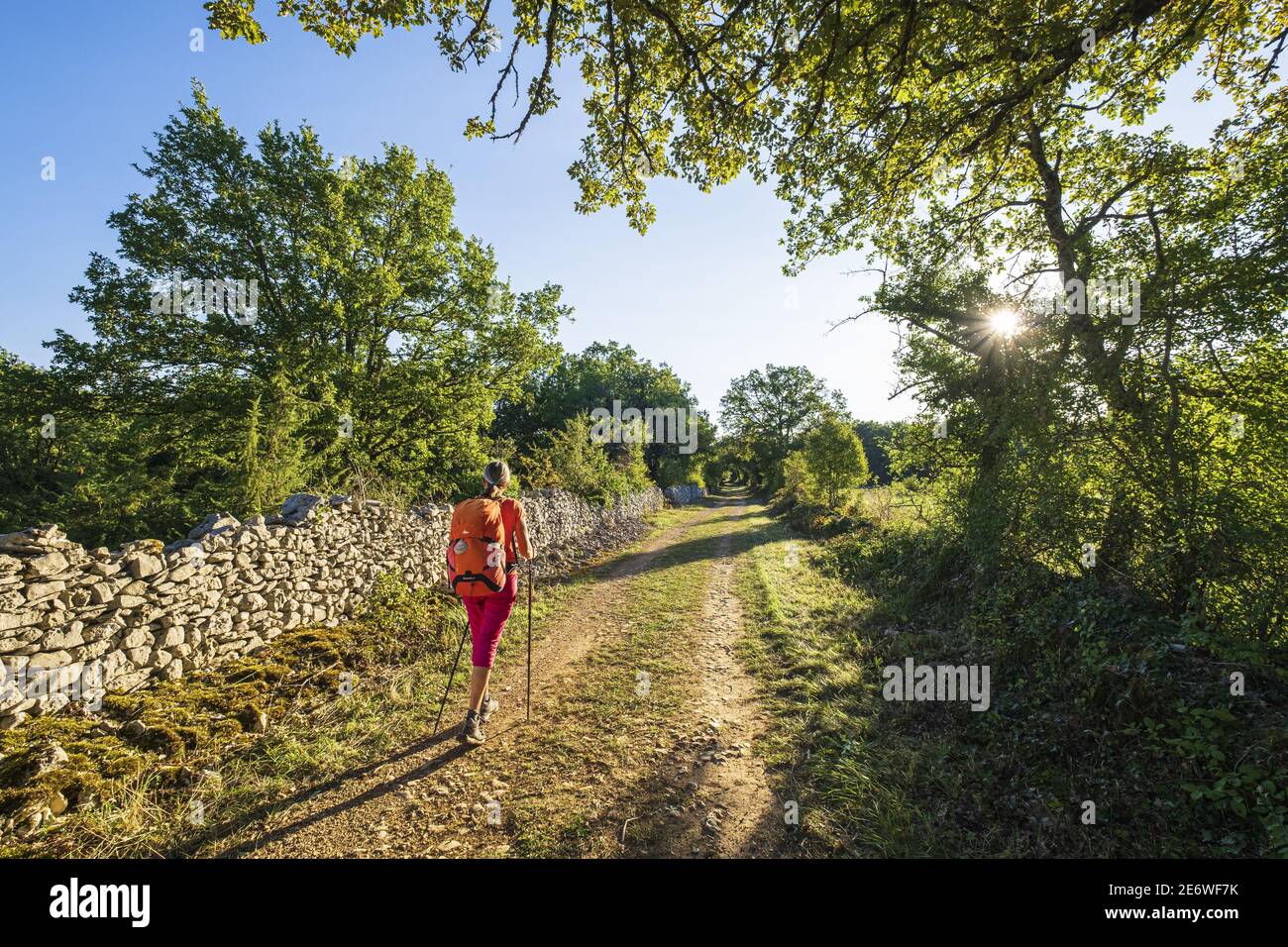 France, Lot, between Bach and Cahors, hike on the Via Podiensis, one of ...
