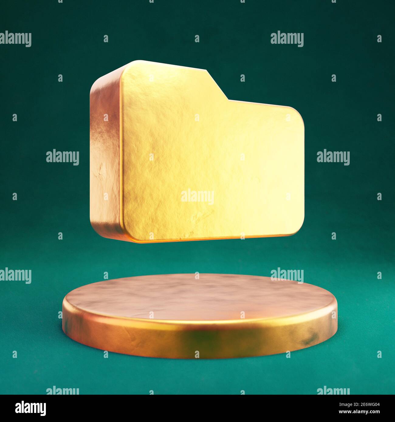 Folder icon. Fortuna Gold Folder symbol on golden podium Stock Photo ...