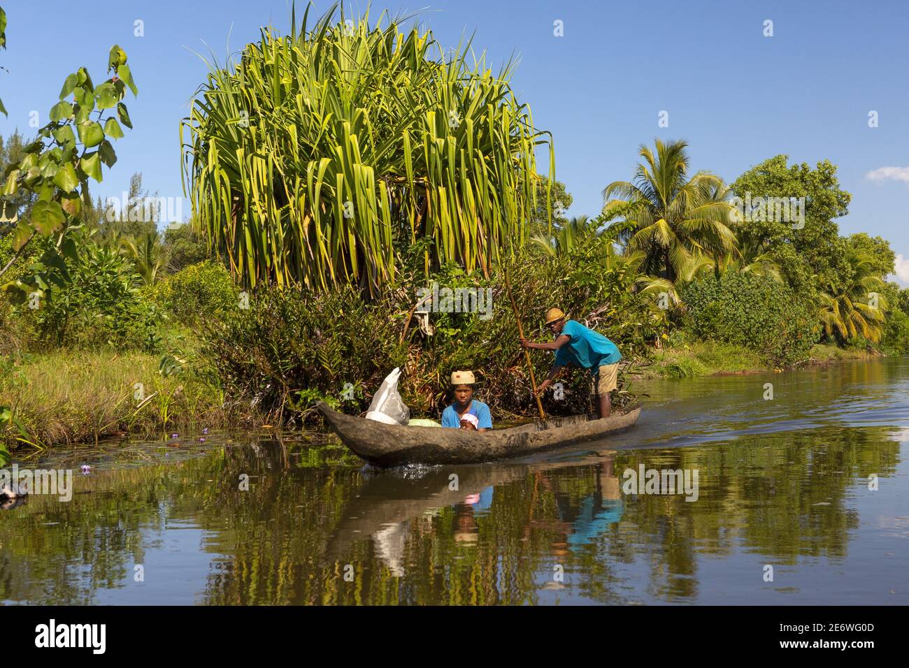 Madagascar, Vatovavy-Fitovinany region, Manakara, pirogue on the ...