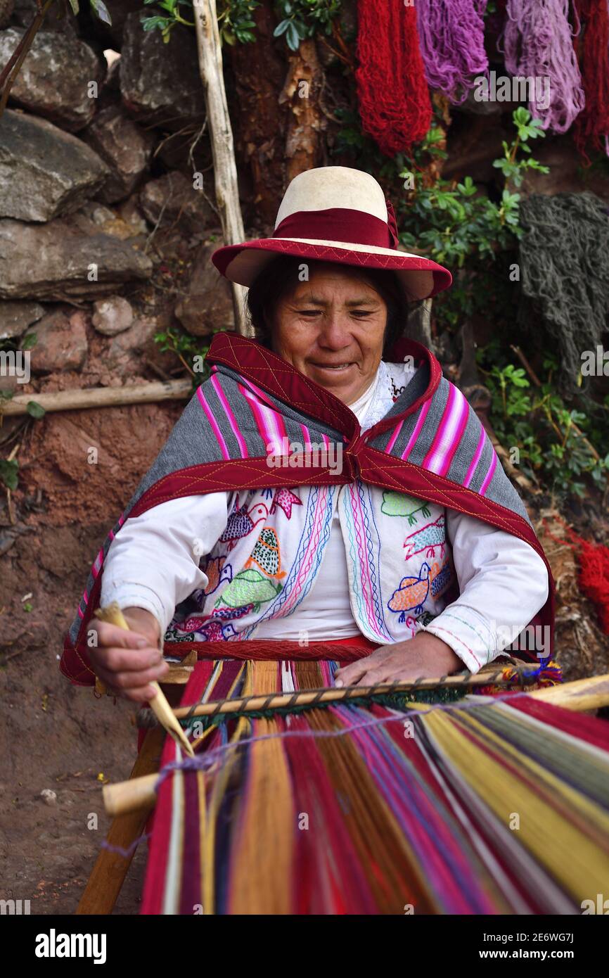 Peru, Community of Misminay,weaving Stock Photo - Alamy