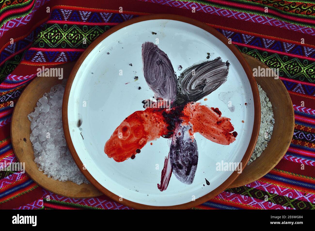 Peru, Community of Misminay, vegetable dyeing Stock Photo - Alamy
