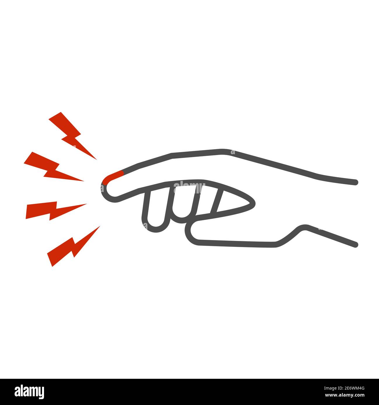 Finger pain thin line icon, Body pain concept, Injured finger sign on ...