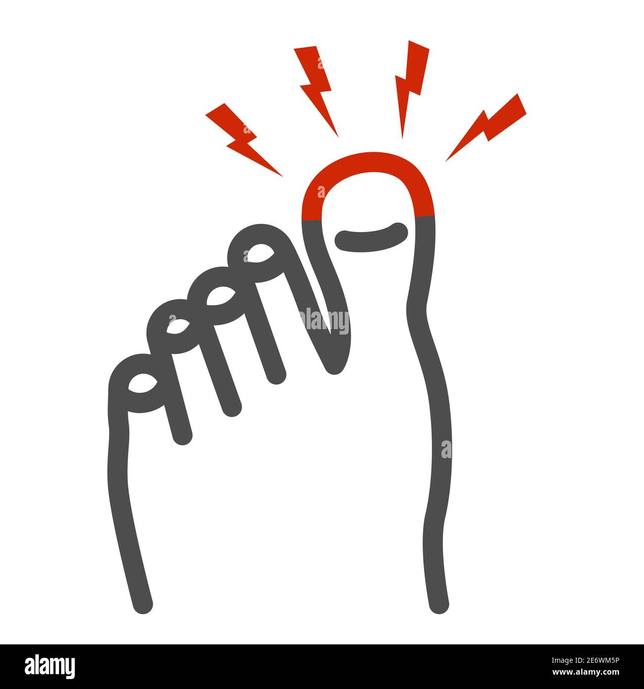 Sore big toe line icon, Body pain concept, Foot pain sign on white ...