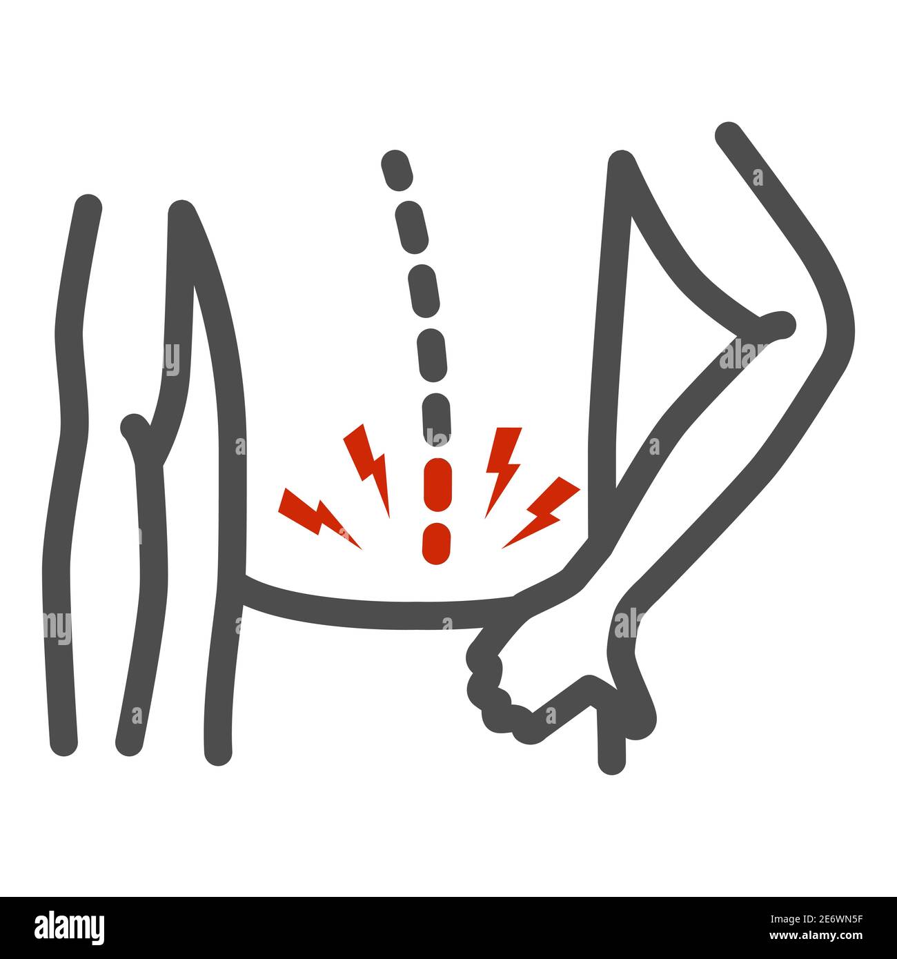 Back pain line icon, Body pain concept, Backache sign on white ...