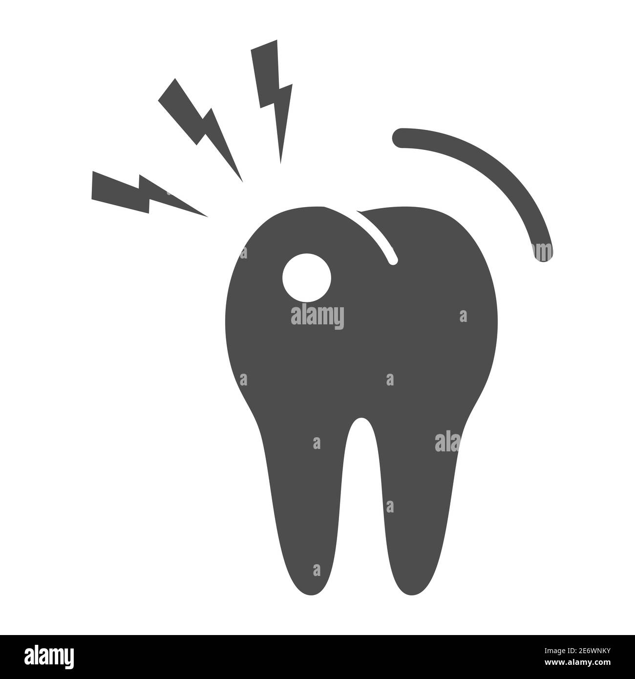 Toothache solid icon, dental care concept, Tooth with lightning sign on ...