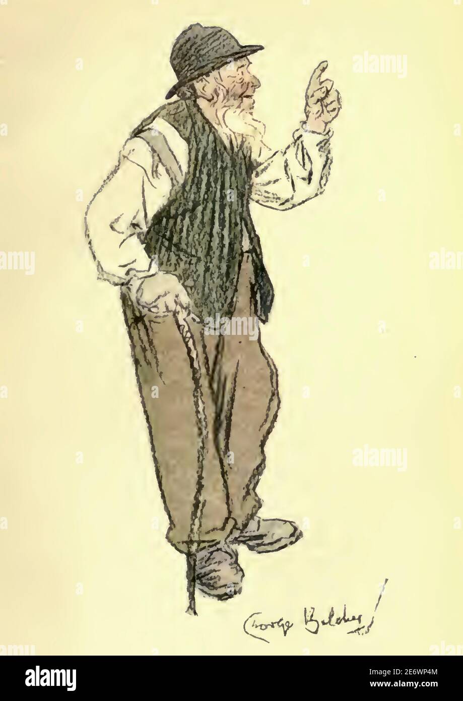 Vintage George Belcher illustration entitled The Cottage Father Stock ...