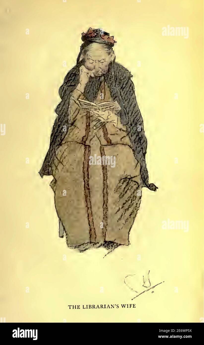 Vintage George Belcher illustration entitled The Librarians Wife Stock ...