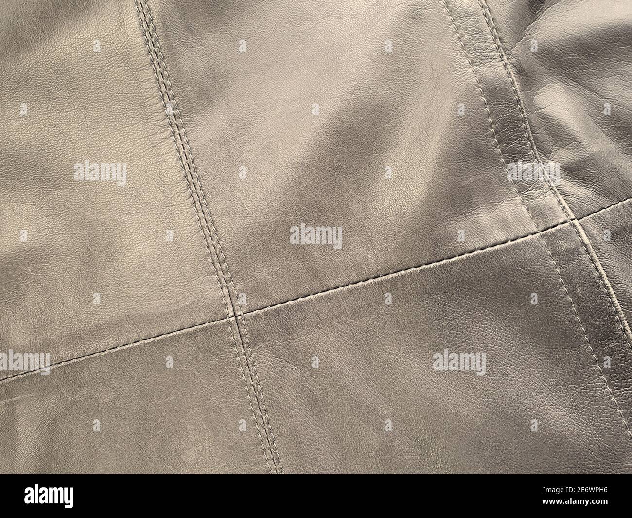 Brown leather stitched threads. Texture and background. Top view Stock ...