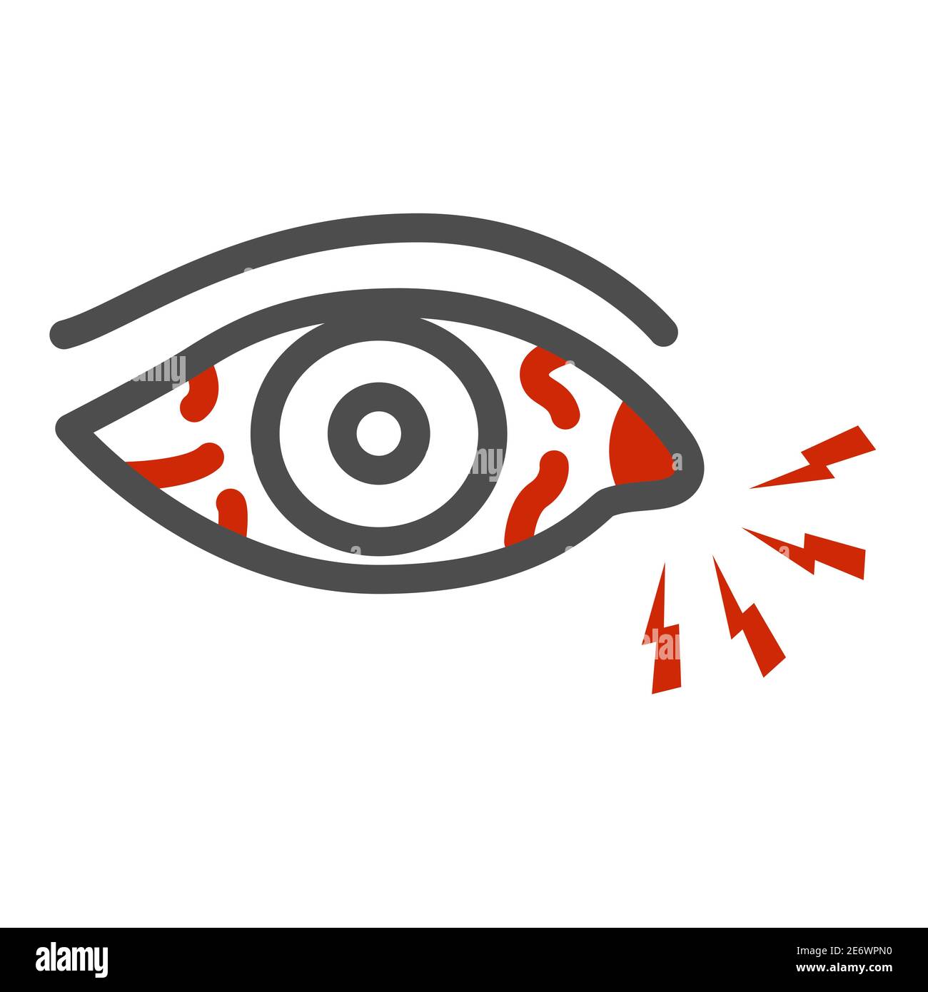 Eye pain and infection line icon, illness and injury concept, Sore eyes ...