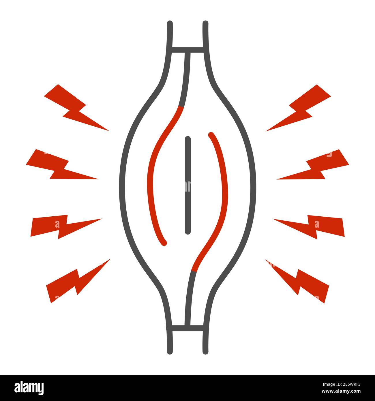 Muscle pain thin line icon, Body pain concept, Muscle ache sign on ...