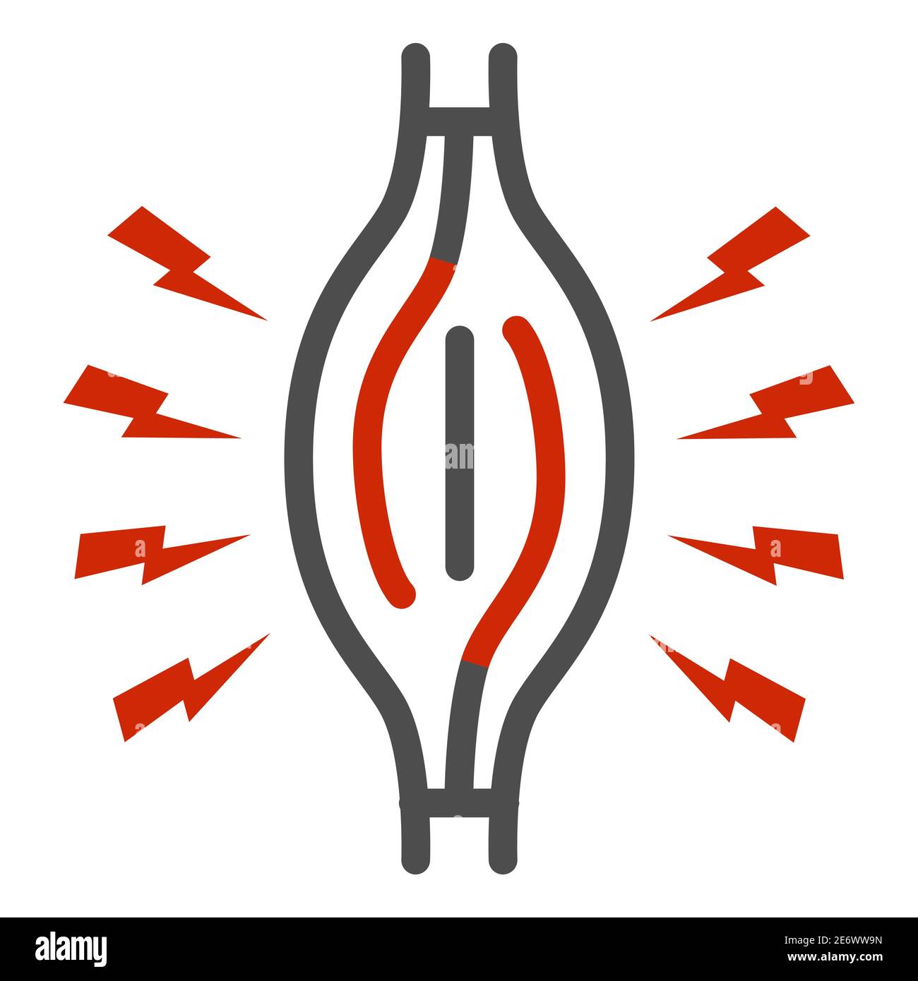 Muscle pain line icon, Body pain concept, Muscle ache sign on white ...