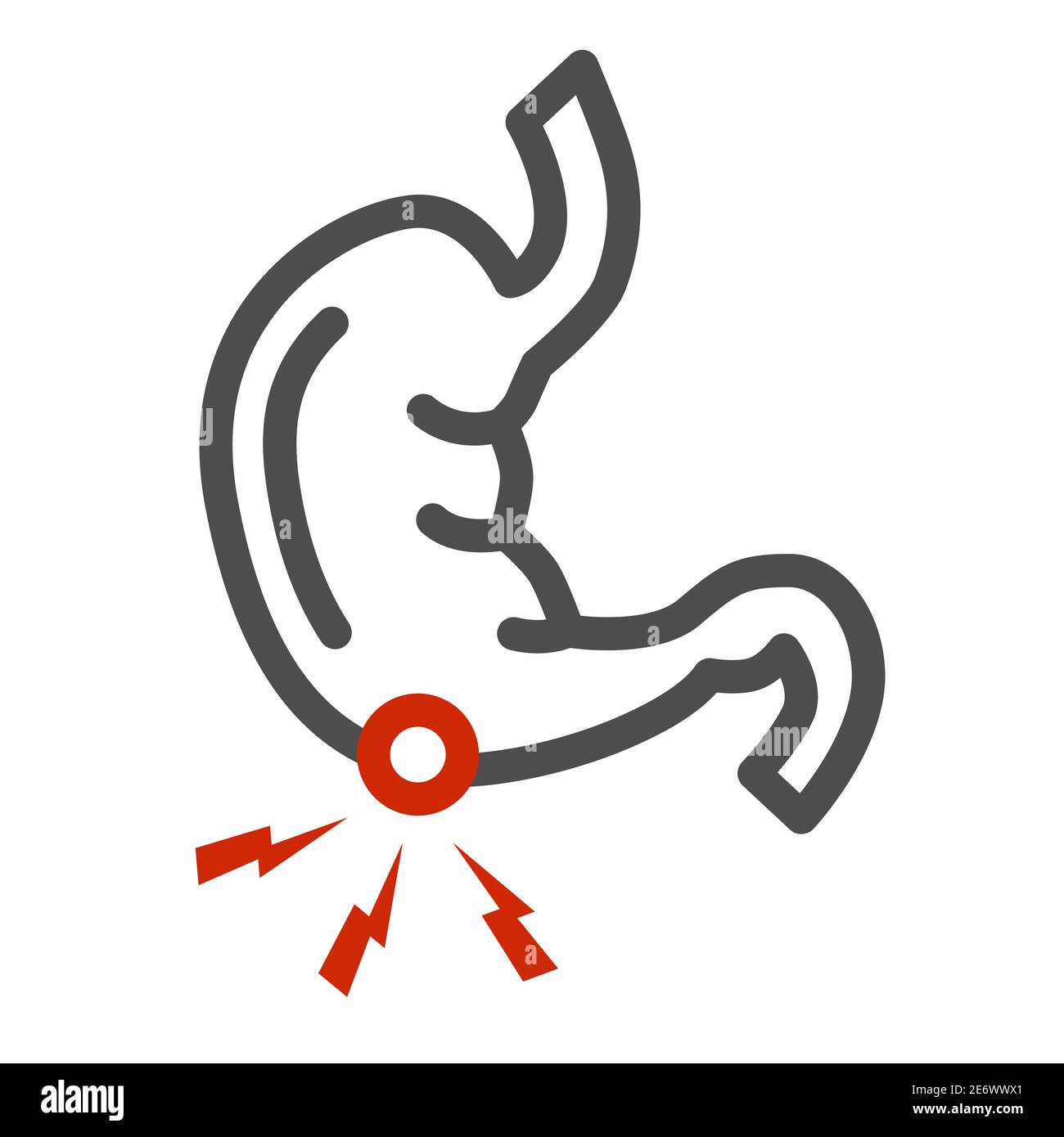 Gastric pain line icon, Health problems concept, stomach ache sign on ...