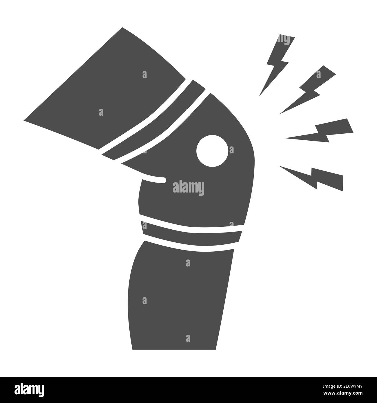 Knee pain solid icon, Body pain concept, Discomfort in joint leg sign ...