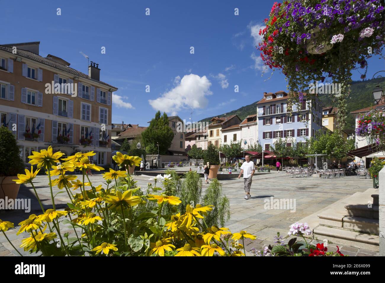 France, Isere, massif of Belledonne, the small spa town Allevard les ...